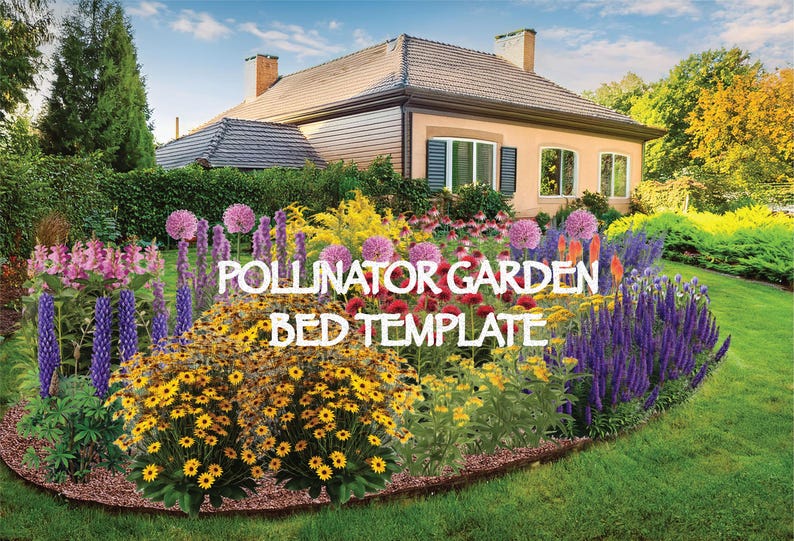 Pollinator Garden Bed Template - Oval (4m X 2.5m - Drawn to Scale ...