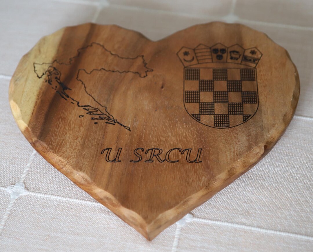 Croatia (hrvatska) Custom Engraved Serving Tray - Decorative Hart ...