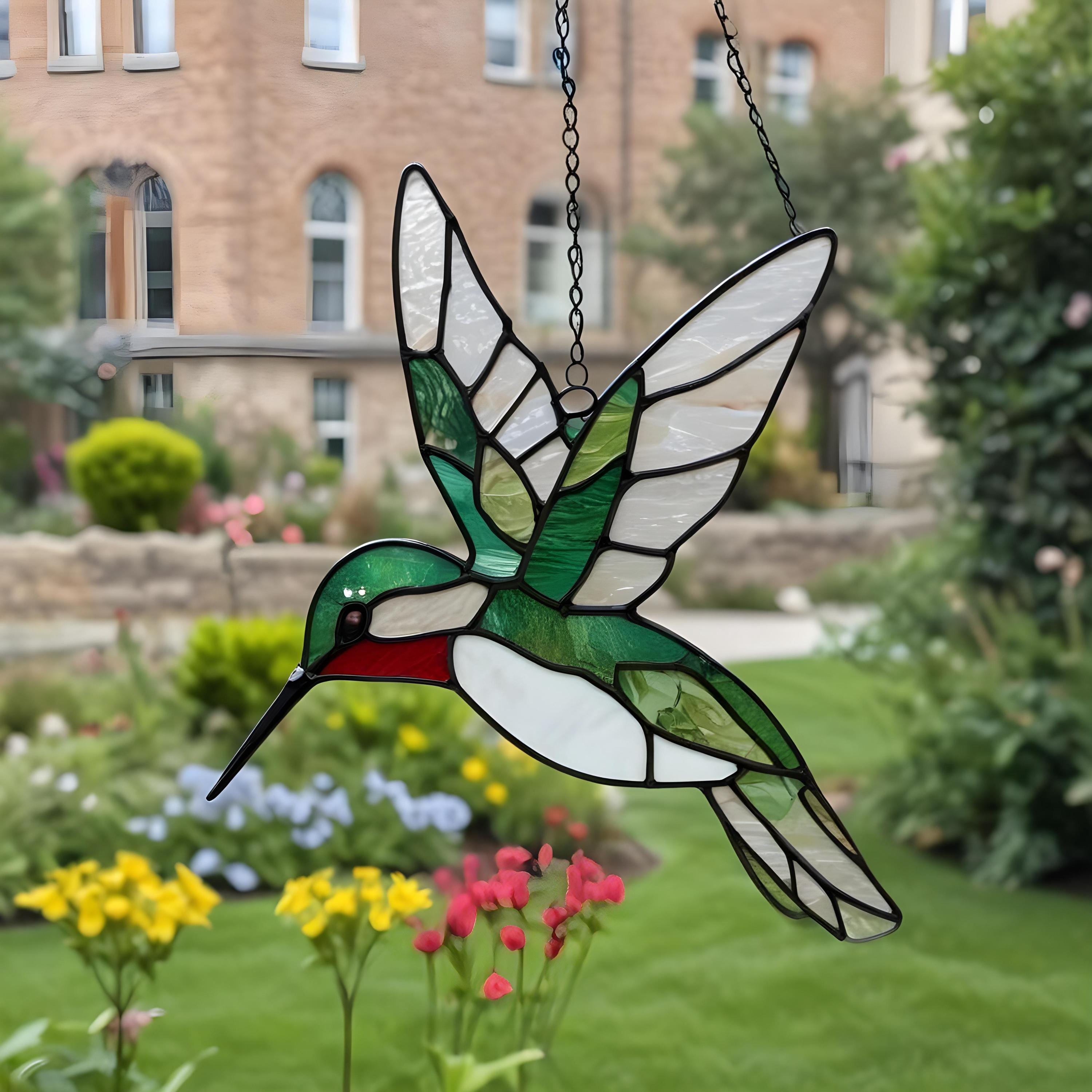Custom Hummingbird Stained Glass Window Hanging,stained Glass Bird ...