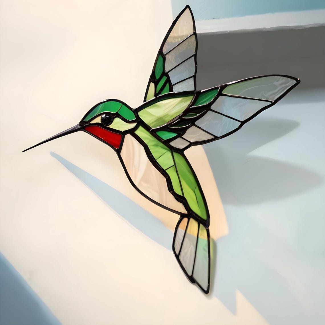 Custom Hummingbird Stained Glass Window Hanging,stained Glass Bird ...