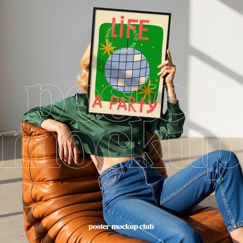 Poster Mockup With Person, Picture Frame Mockup, Woman Holding Poster ...