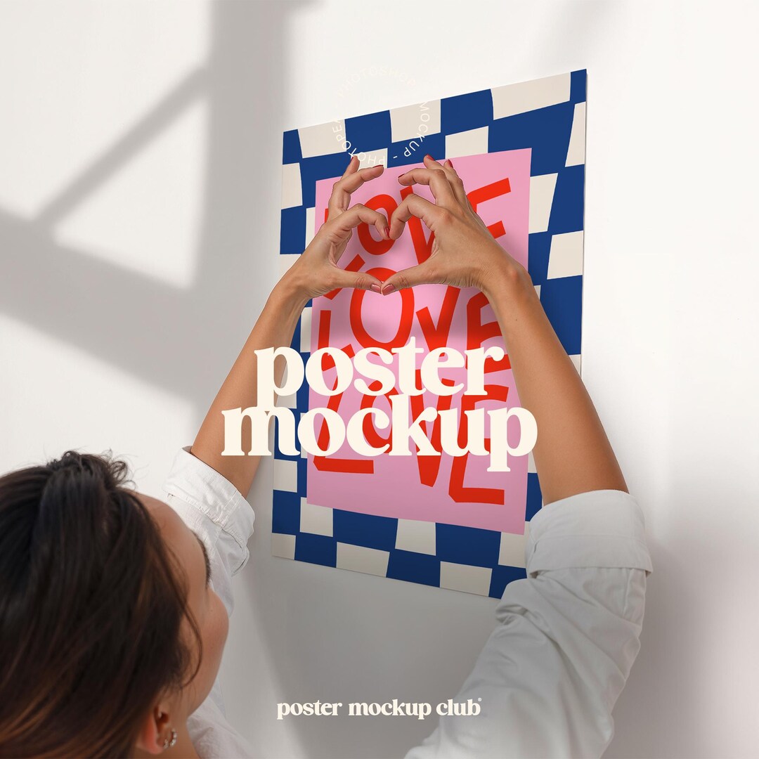Poster Mockup With Person, Artwork Frame Mockup, Funky Frame Mockup ...