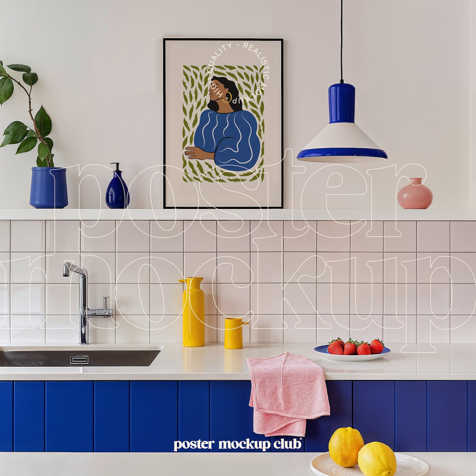 Kitchen Poster Mockup, Picture Frame Mockup, Food Poster Mockup ...