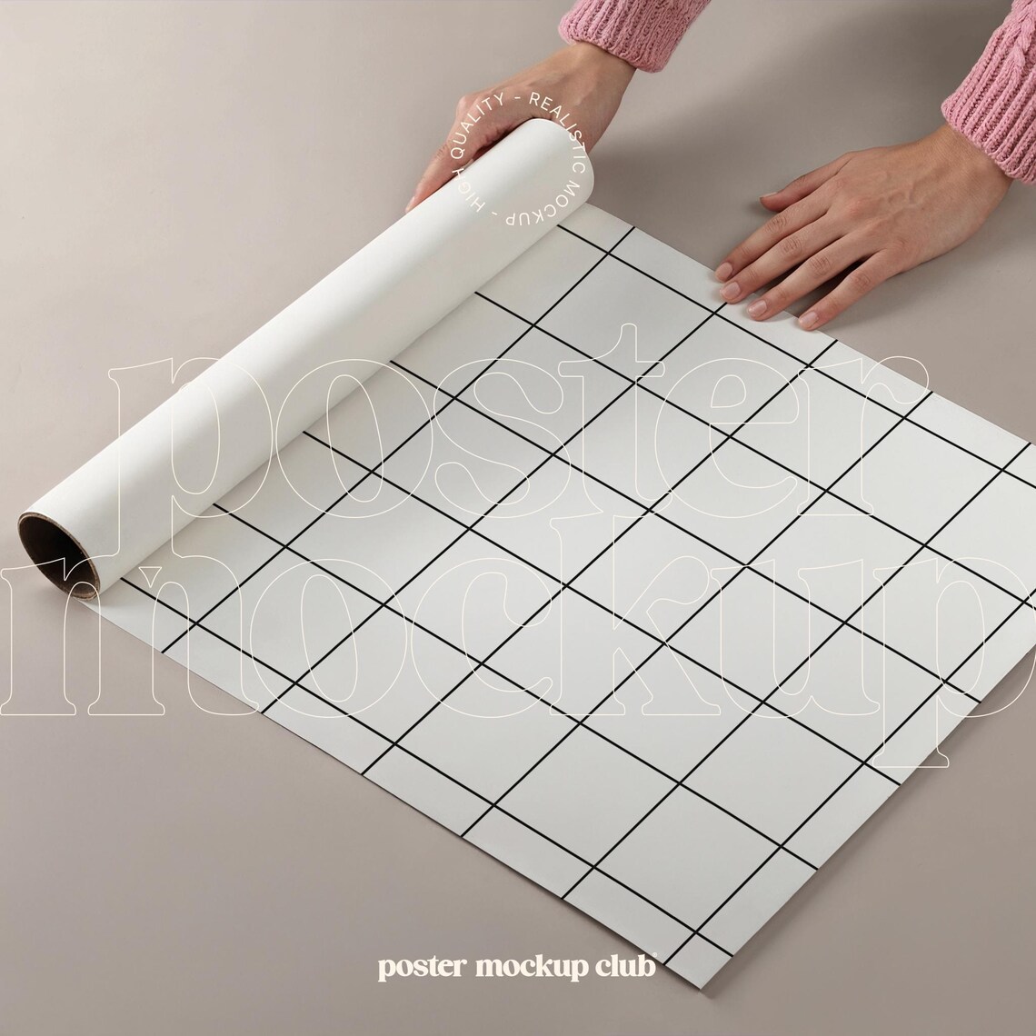 Rolled Poster Mockup, Flat Lay Poster Mockup, A4 Paper Mockup, Poster ...