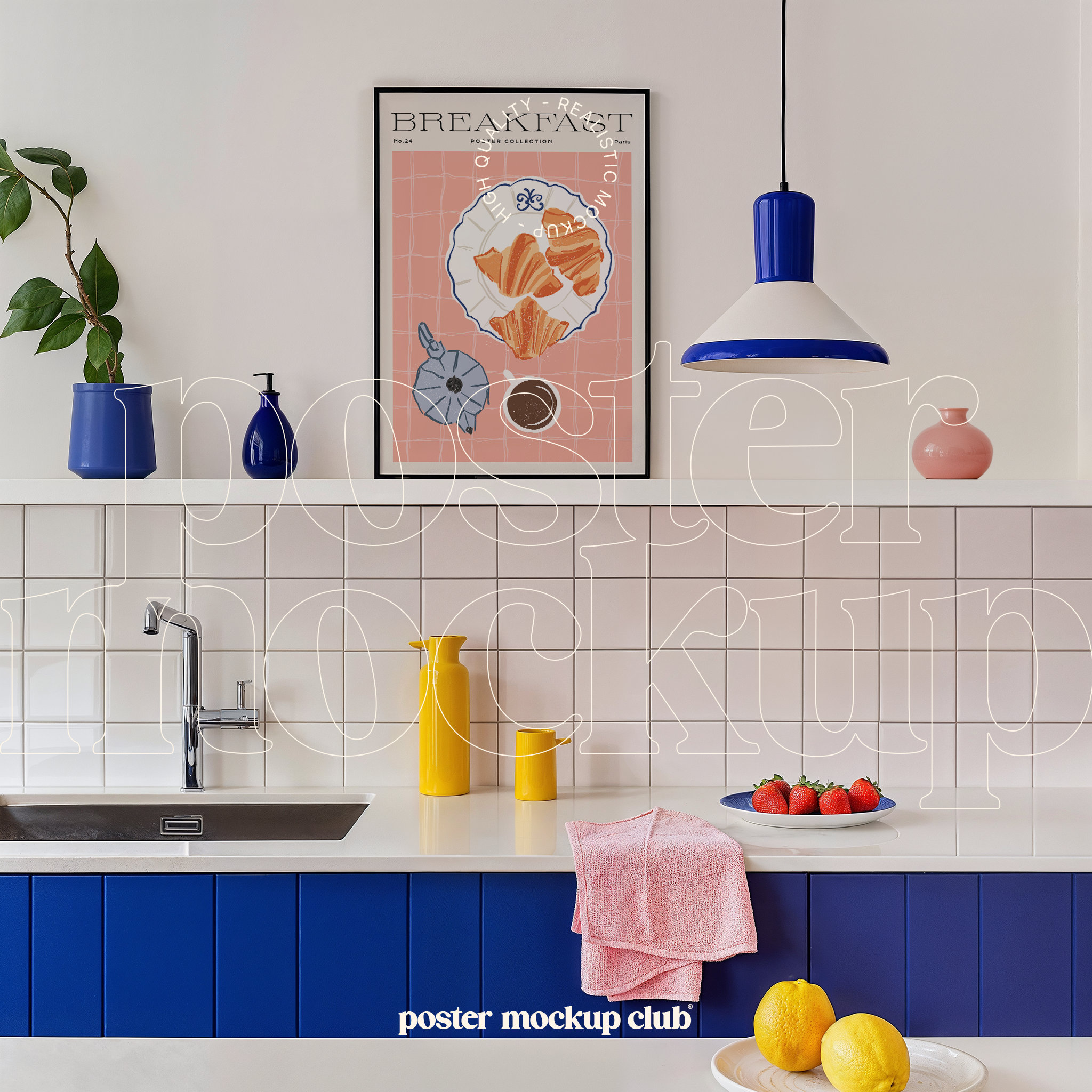 Kitchen Poster Mockup, Picture Frame Mockup, Food Poster Mockup ...