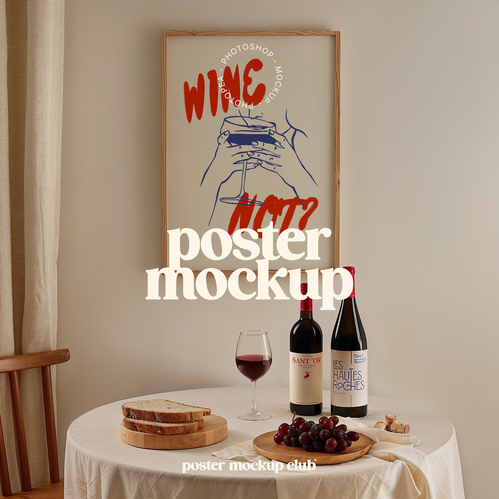 A3 Poster Mockup, Artwork Frame Mockup, Picture Frame Mockup, Cocktail ...