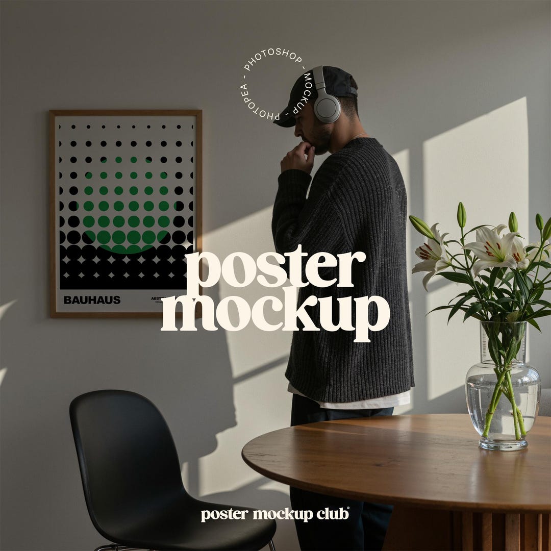 Poster Mockup With Person, Picture Frame Mockup, Mockup for Poster ...