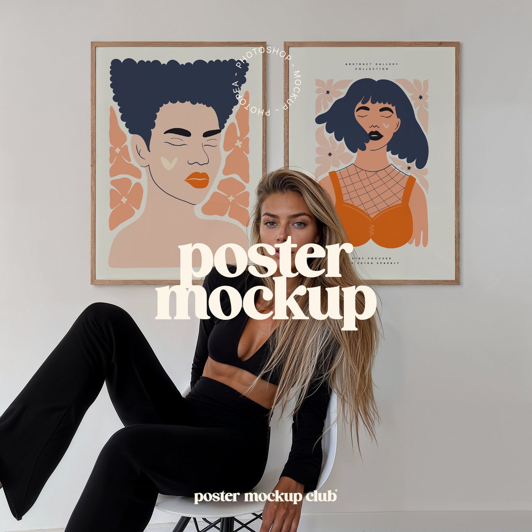 Poster Mockup With Person, Woman With Poster, Artwork Frame Mockup ...