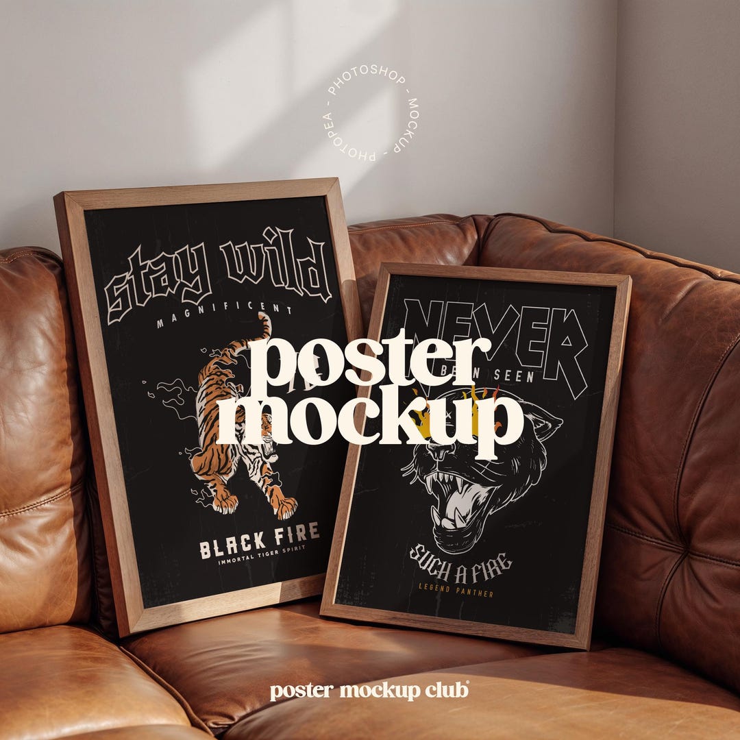 2 Frame Poster Mockup for Wall Art (PSD, JPG) - Etsy