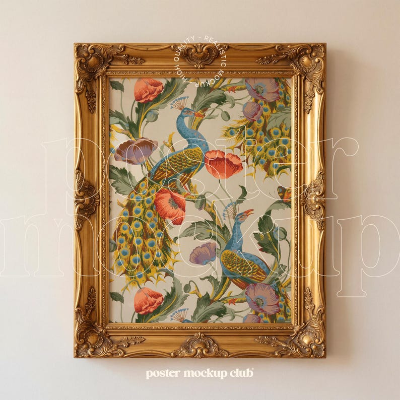 Vintage Gold Frame Poster Mockup for Wall Art (PSD, JPG) - Etsy UK