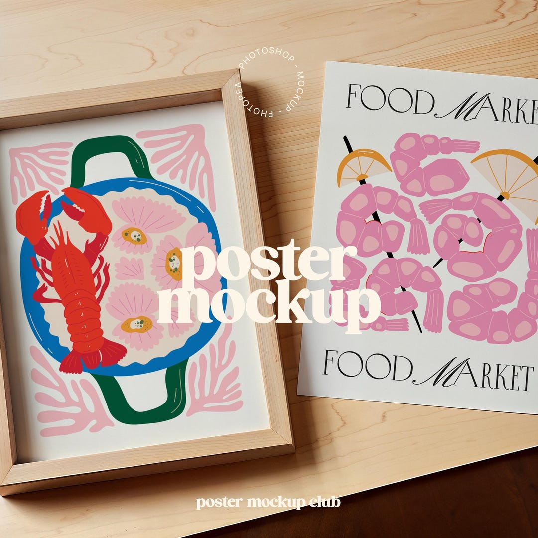 2 Frame Poster Mockup for Wall Art (PSD, JPG) - Etsy