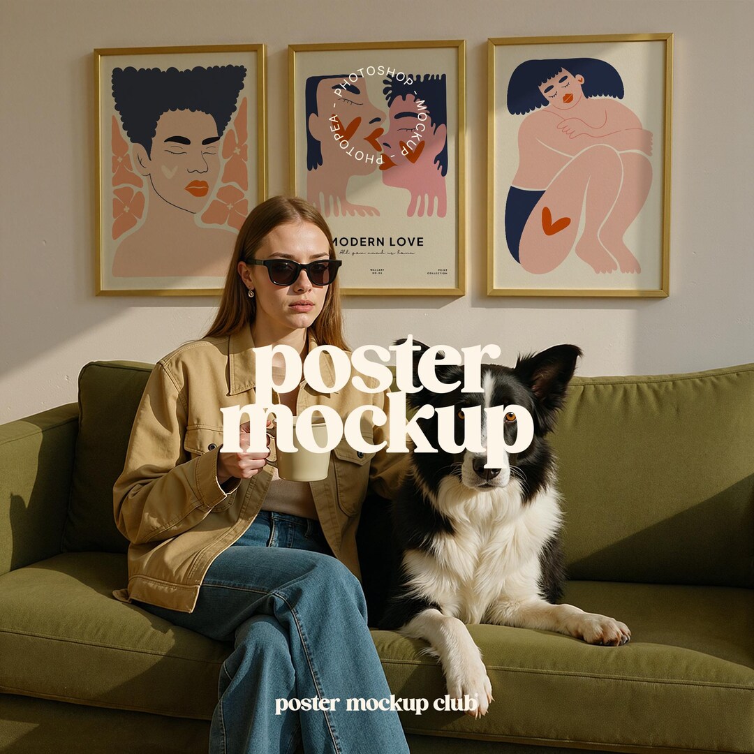 Poster Mockup With Person, Mockup for Poster, Photo Frame Mockup, Wall ...