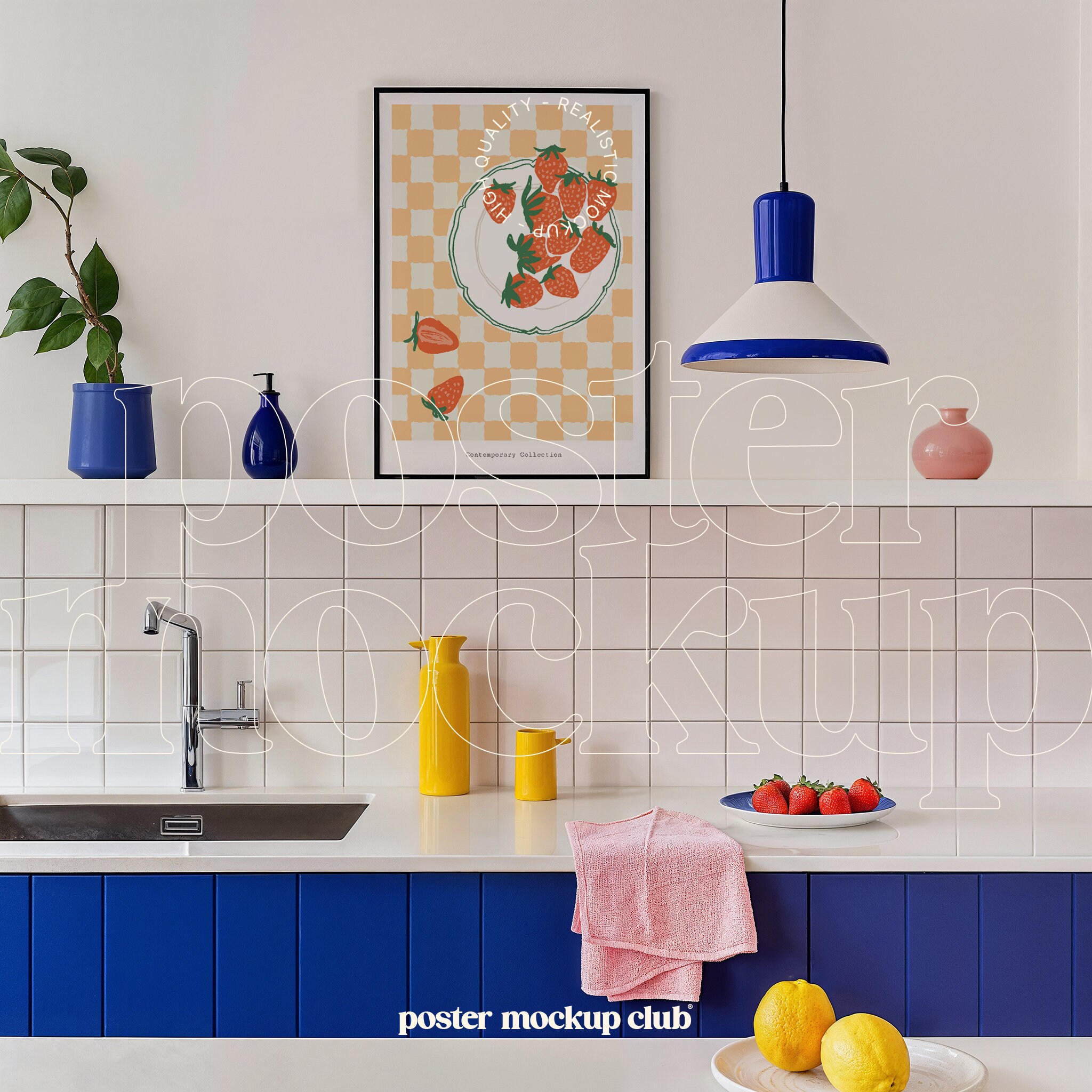 Kitchen Poster Mockup, Picture Frame Mockup, Food Poster Mockup ...