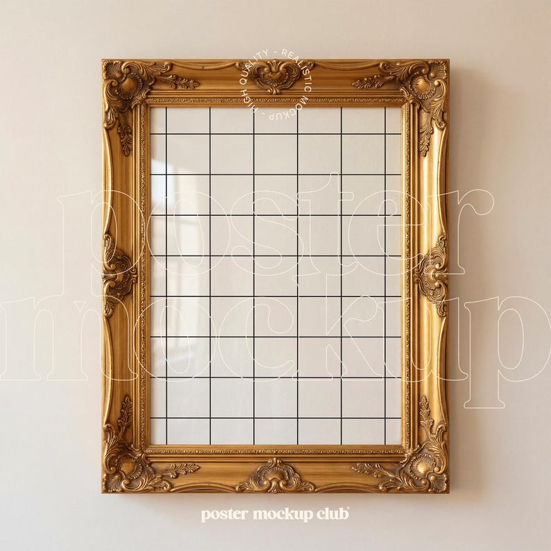 Vintage Gold Frame Poster Mockup for Wall Art (PSD, JPG) - Etsy UK