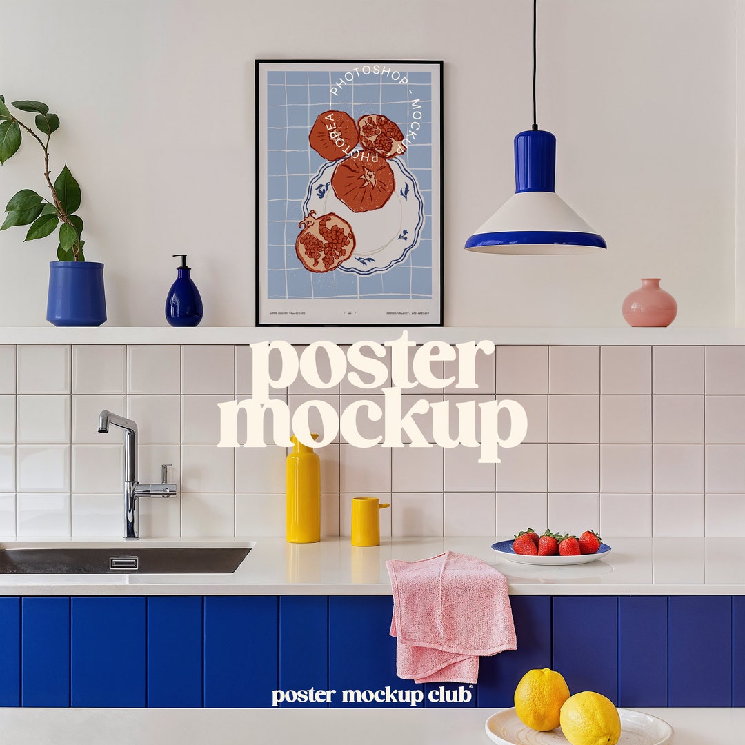 Kitchen Poster Mockup, Picture Frame Mockup, Food Poster Mockup ...