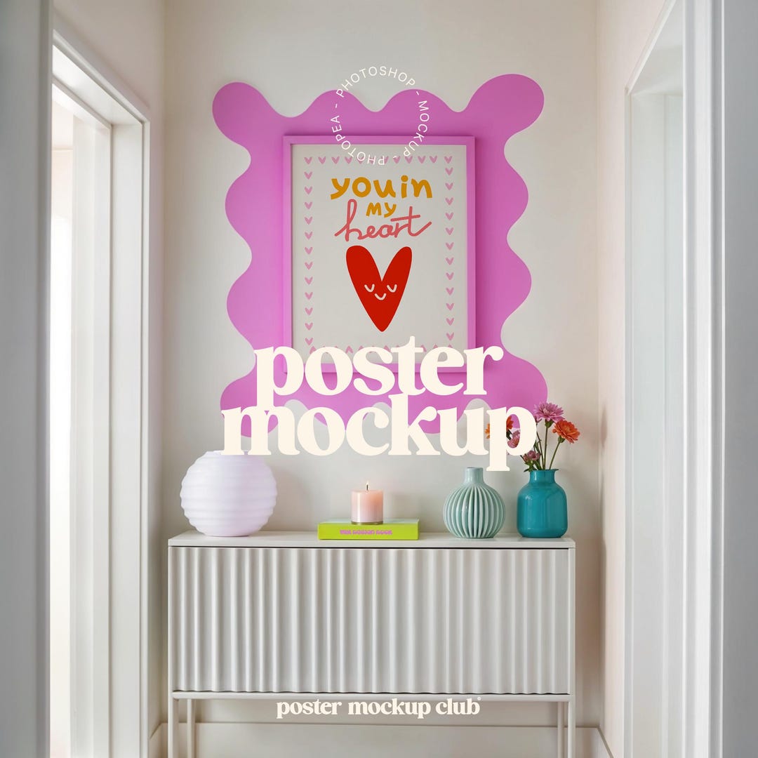 Artwork Frame Mockup, Poster Mockup, Funky Picture Frame Mockup, Y2K ...