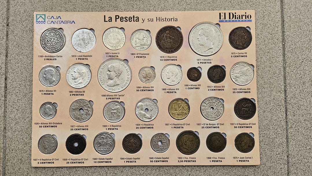 Complete Collection 'the Peseta and Its History' Includes 30 Coins and ...