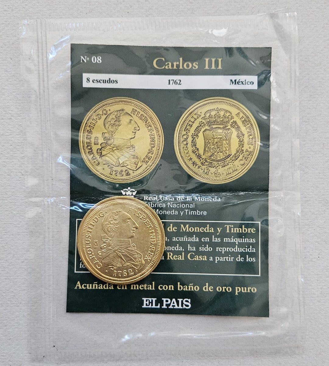For Collectors: Spanish 8 Escudos Coin, Charles III, 1762, Mexico, With ...