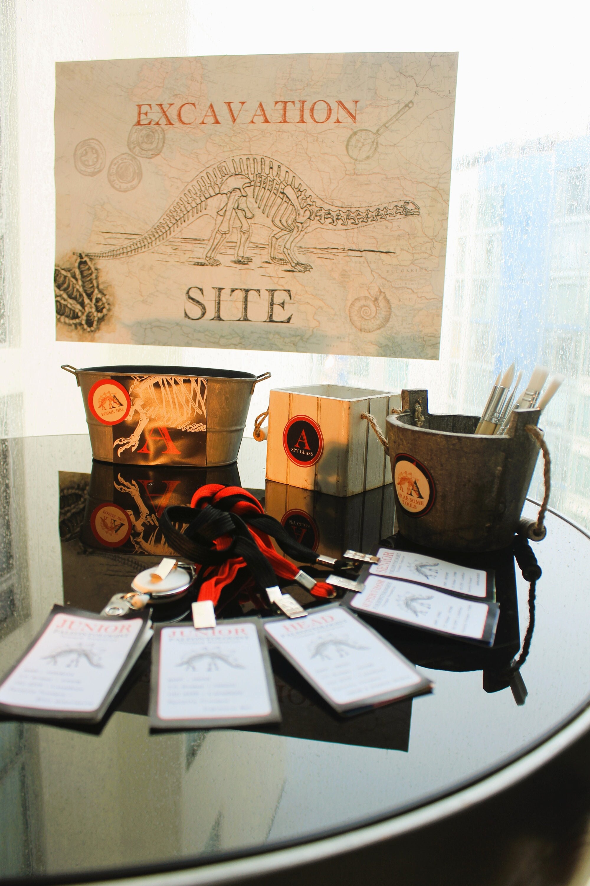 Dinosaur Excavation Dig Happy Birthday Sign & Labels Dino-dig Site ...