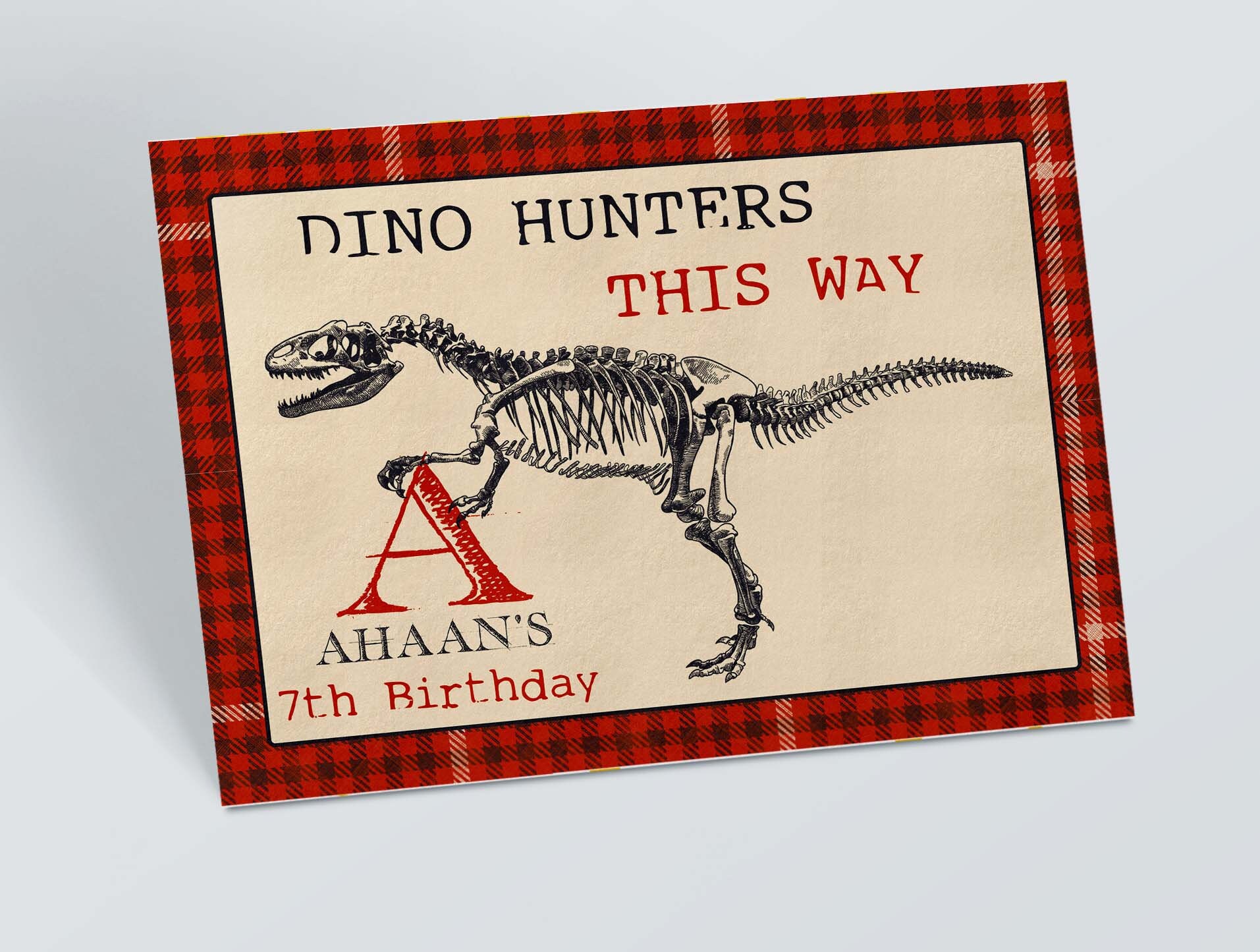 Dinosaur Excavation Dig Birthday Printable Party Sign/poster welcome ...