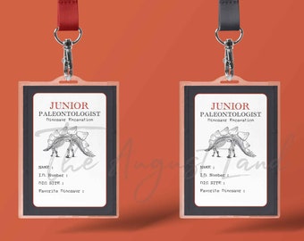 Dinosaur Dig Party Name Badge, Dinosaur Birthday, Dino Skeleton and ...