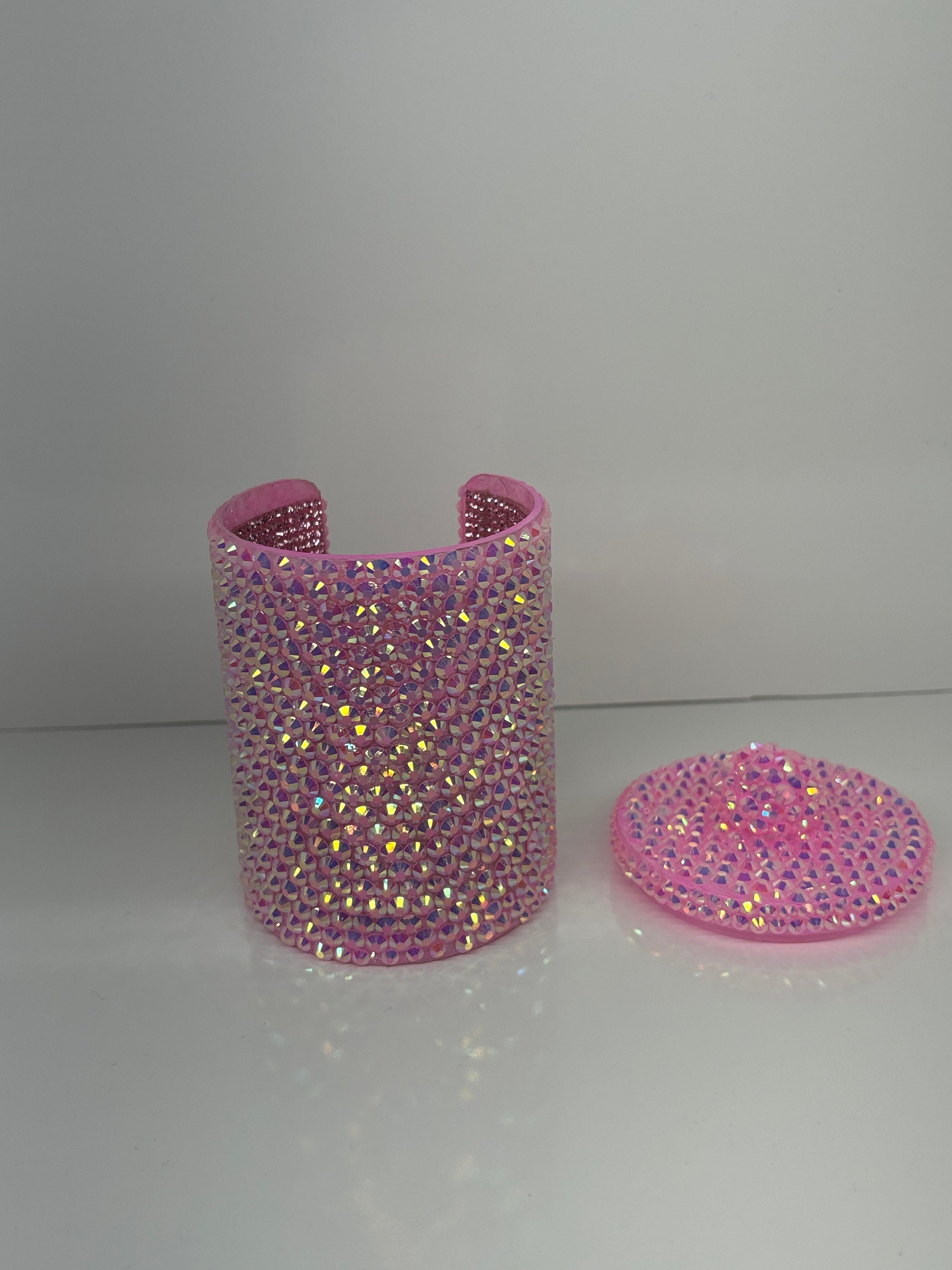 Bedazzled Cotton Swab and Cotton Pad Holder Set - Etsy