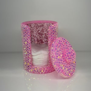 Bedazzled Cotton Swab and Cotton Pad Holder Set - Etsy