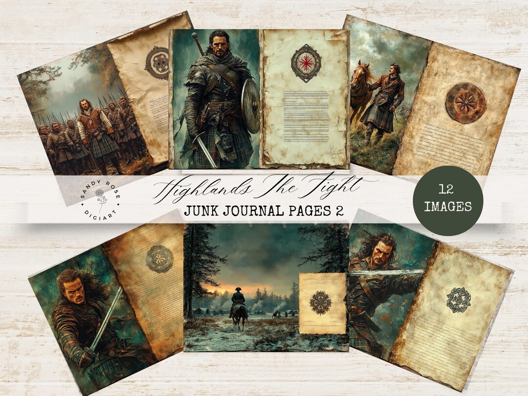 Scotland Junk Journal Kits, Highlands Scrapbook Pages, Scottish Collage ...