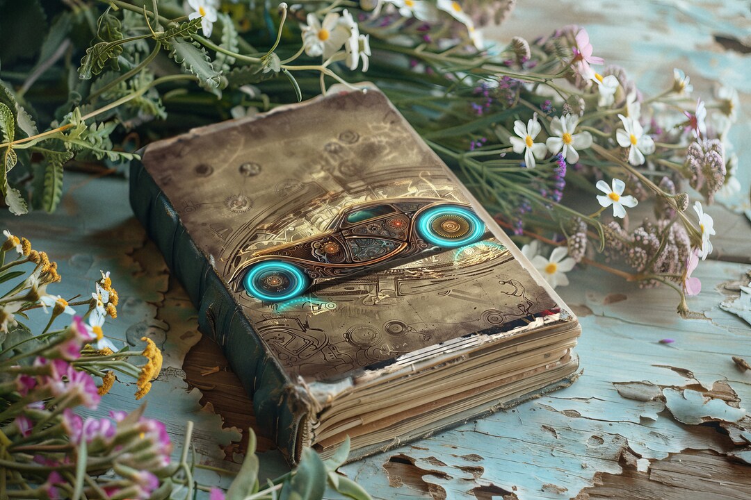 Steampunk Car Junk Journal, Gears Scrapbook Paper, Rustic Journal ...