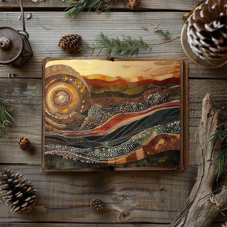 Australia Junk Journal, Dot Painting Scrapbook Papers, Sunrise Journal ...