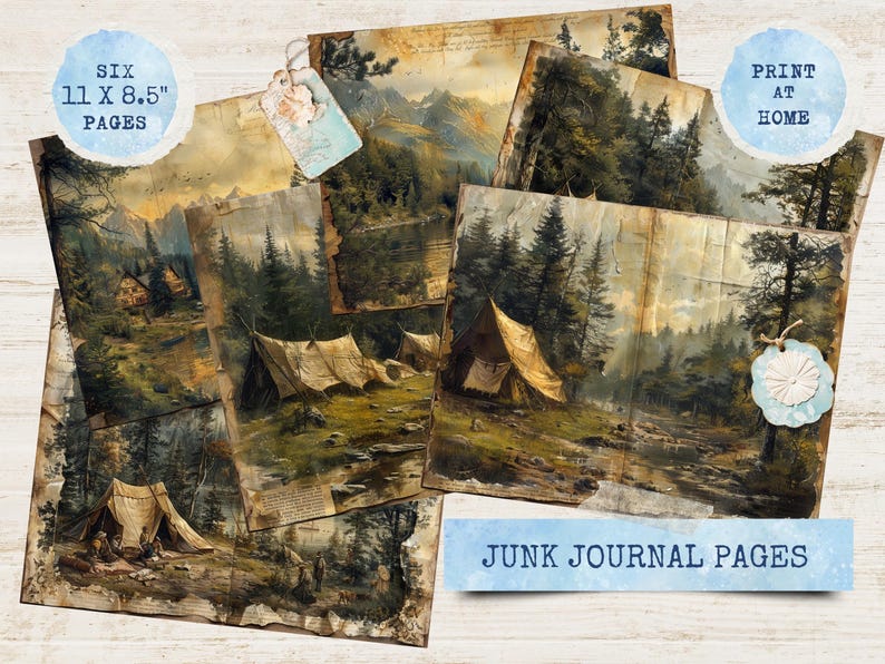 Camping Junk Journal Printables, Vintage Scrapbook Pages, Paper Craft ...