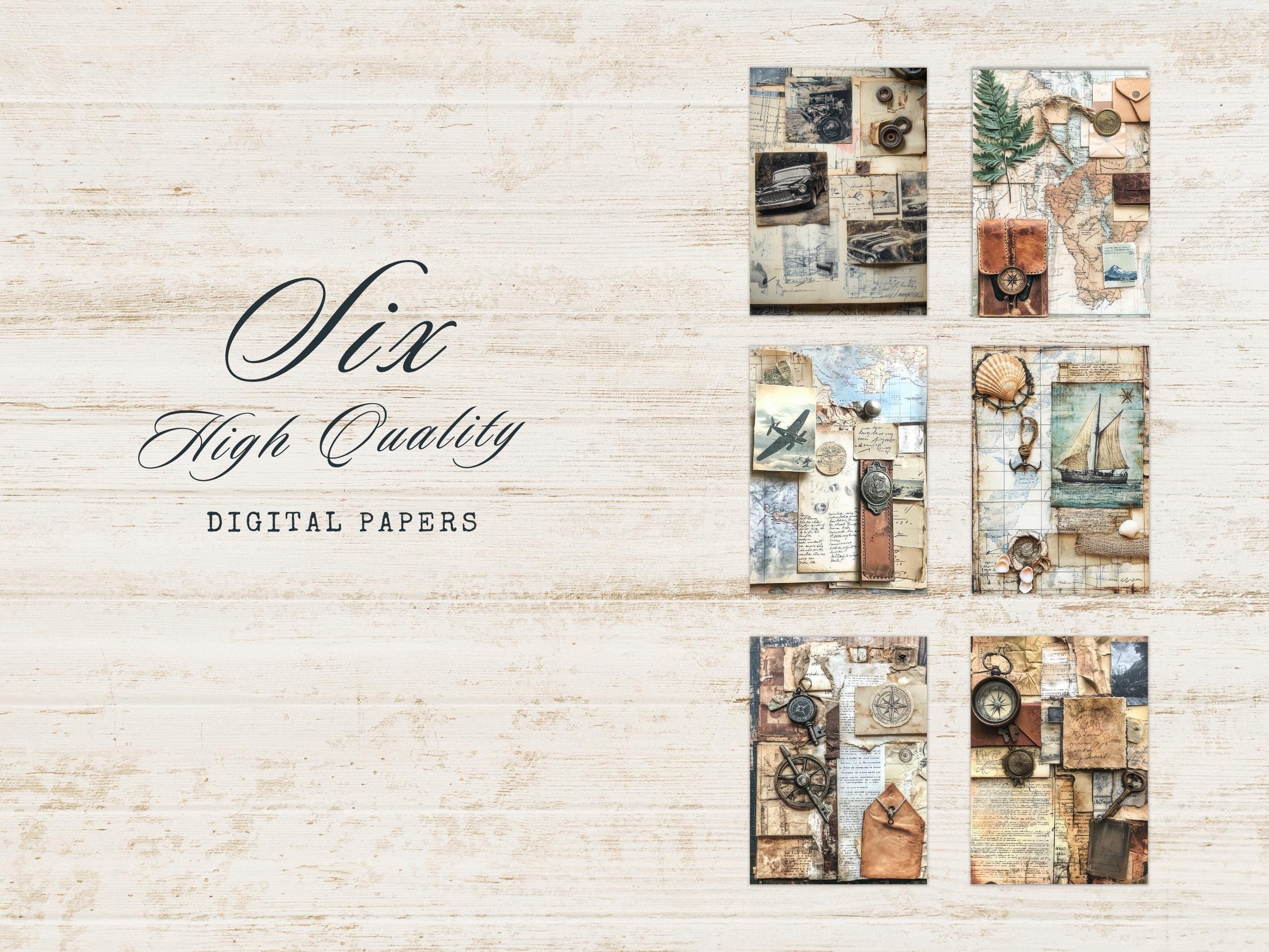Masculine Digital Junk Journal Paper, Vintage Printable Scrapbook, Guys ...