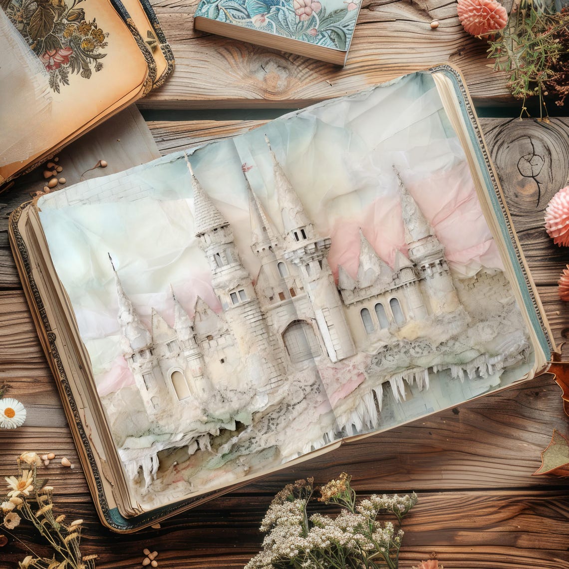 Castle Junk Journal, Vintage Scrapbook Papers, Rustic Journal ...