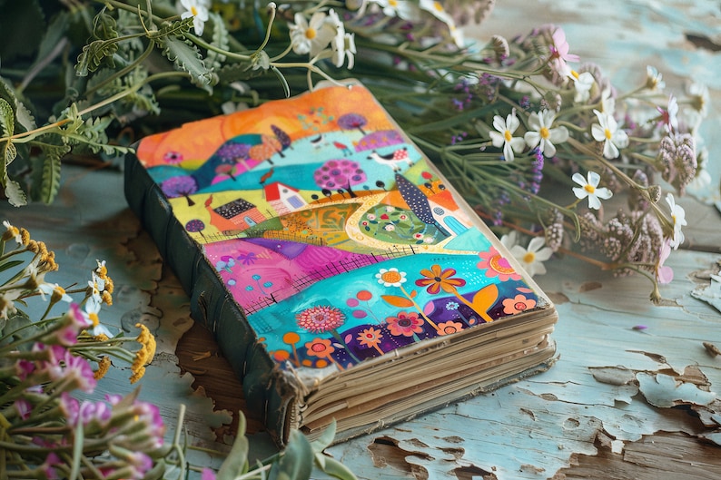 Whimsical World Junk Journal, Colorful Scrapbook Pages, Printable Paper ...