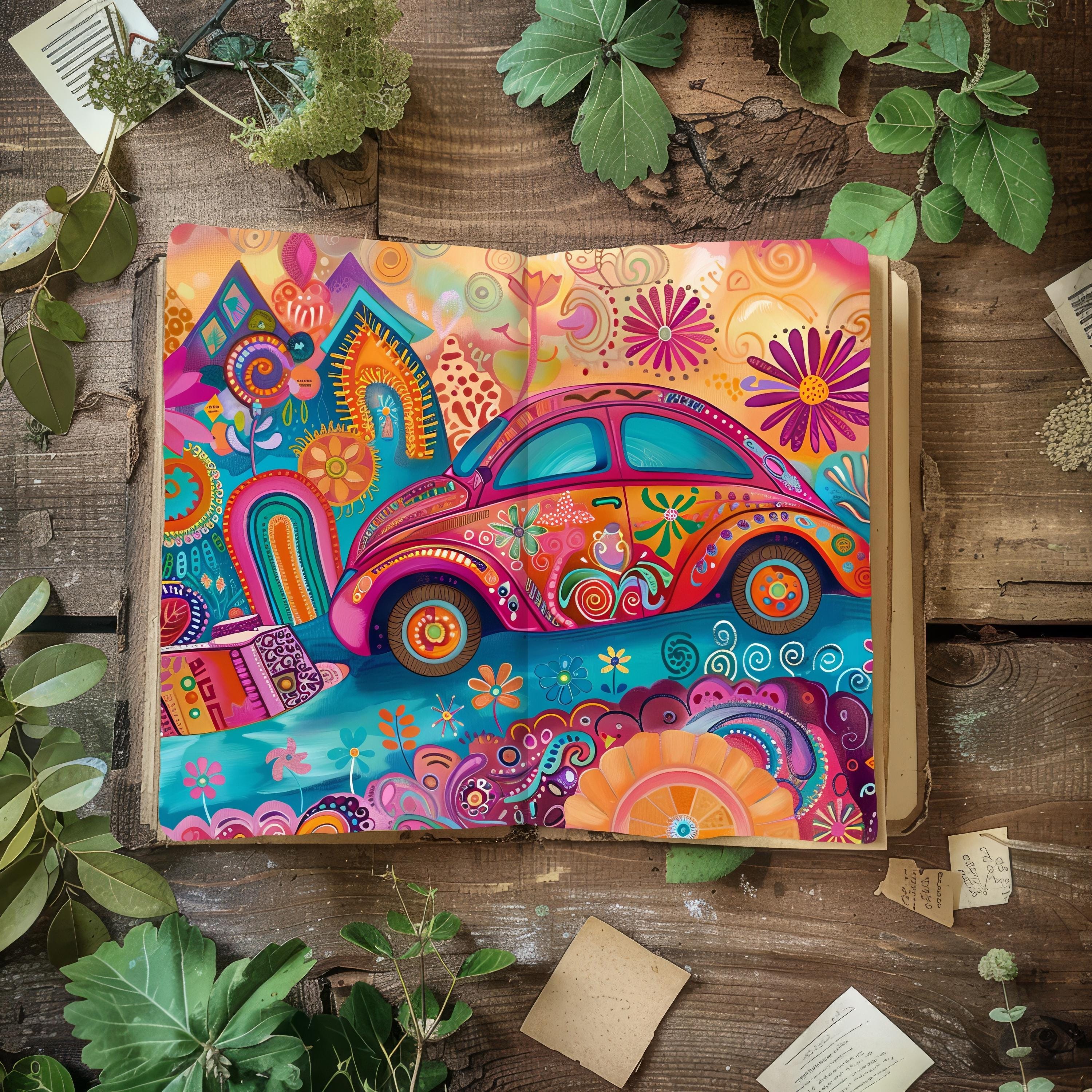 Colorful Junk Journal Kit, Bright Scrapbook Pages, Printable Paper ...
