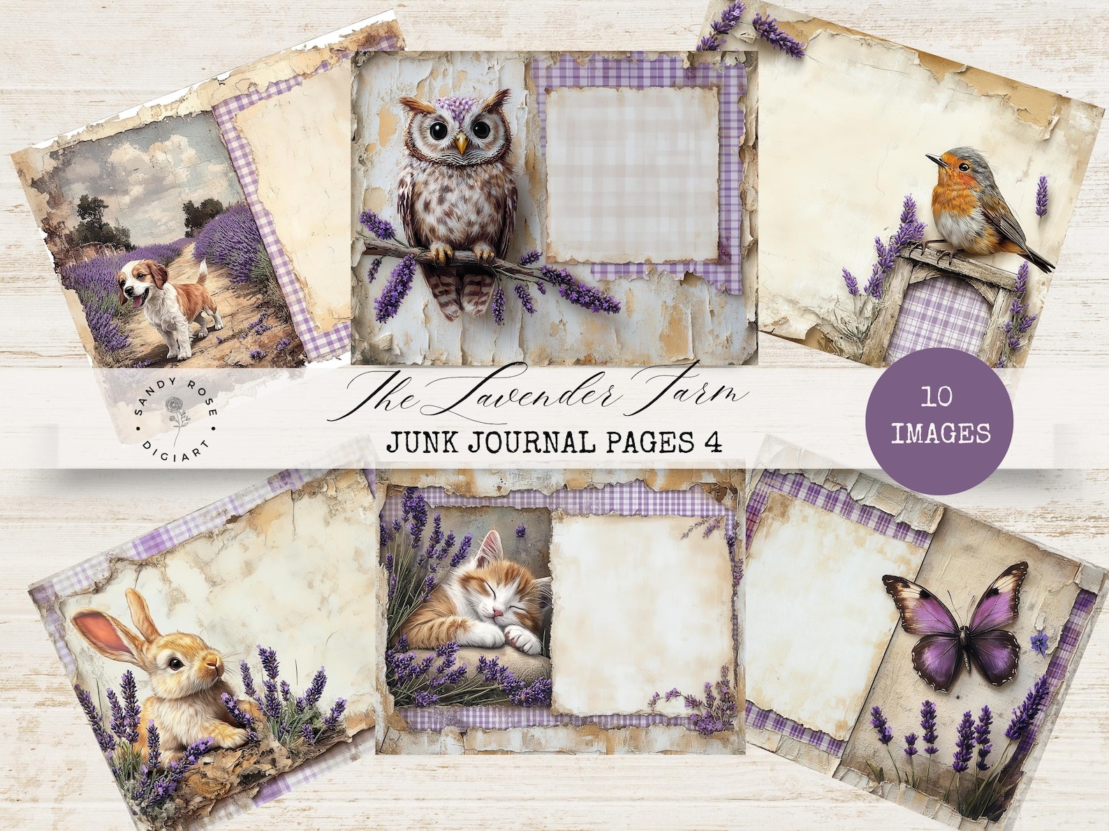 Lavender Farm Life Junk Journal Pages, Vintage Farmhouse Scrapbook ...