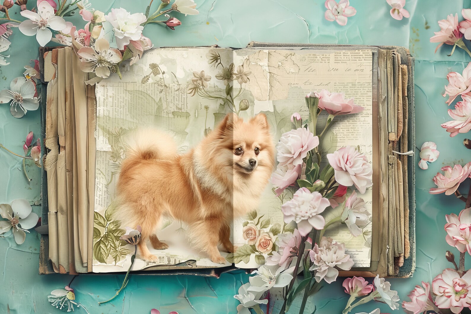 Dog Junk Journal Kit, Vintage Scrapbook Papers, Rustic Journal, Paper ...