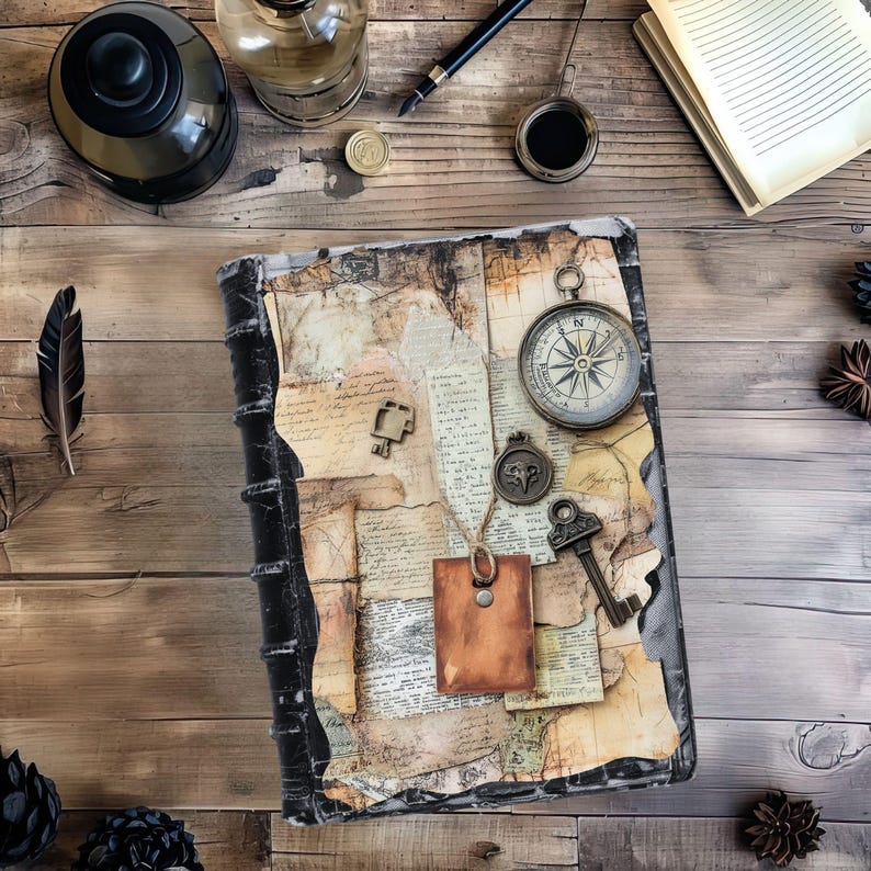 Masculine Digital Junk Journal Paper, Vintage Printable Scrapbook, Guys ...