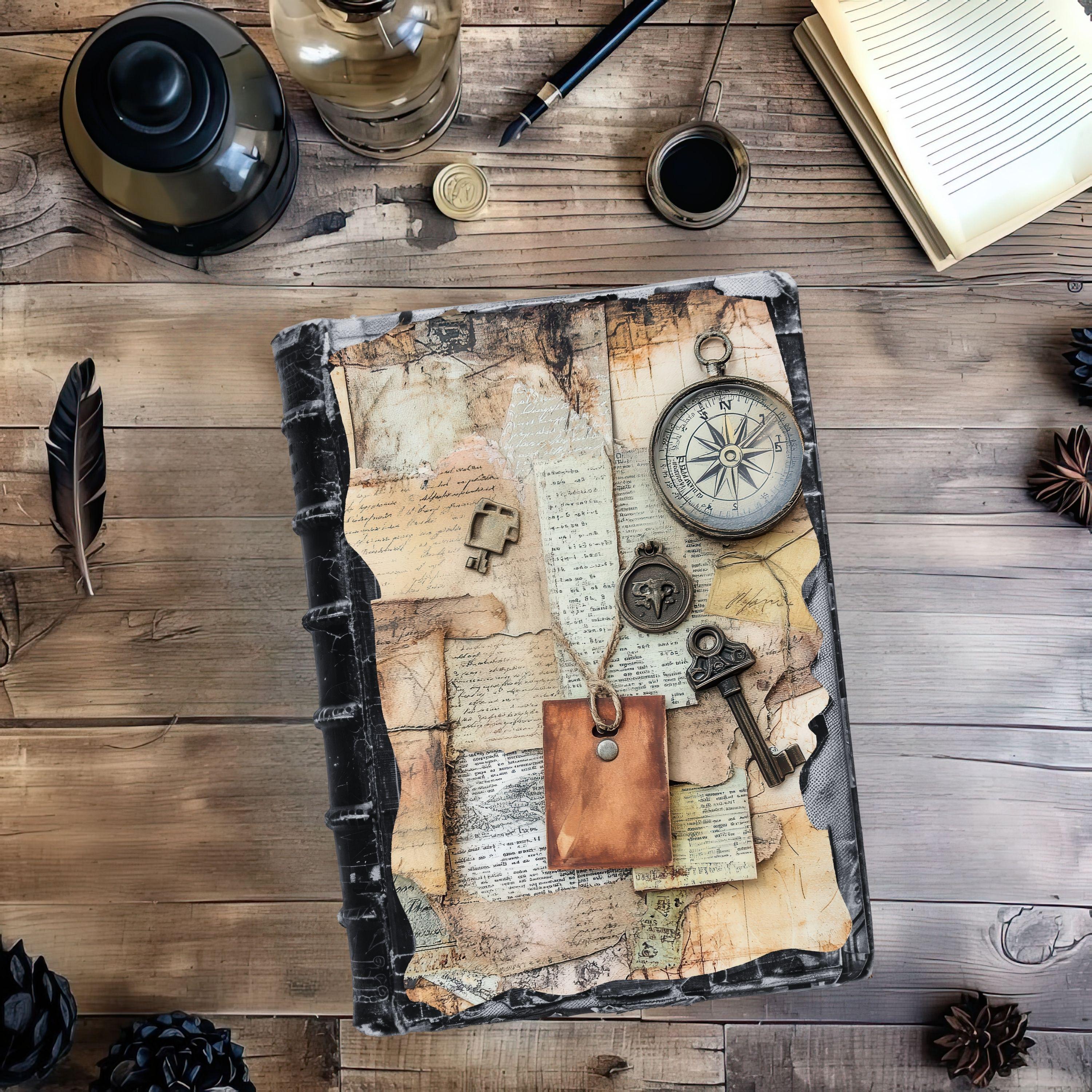 Masculine Digital Junk Journal Paper, Vintage Printable Scrapbook, Guys ...