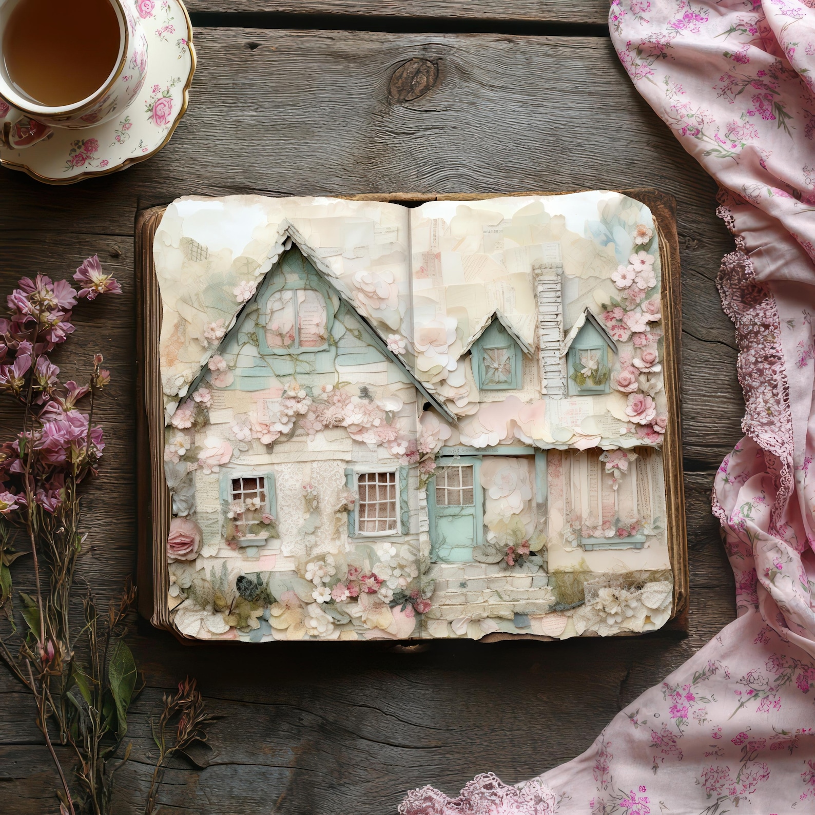 Cottagecore Junk Journal Printable, Vintage Scrapbook Pages, Printable ...