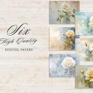 Yellow Rose Junk Journal, Vintage Scrapbook Papers, Rustic Journal ...