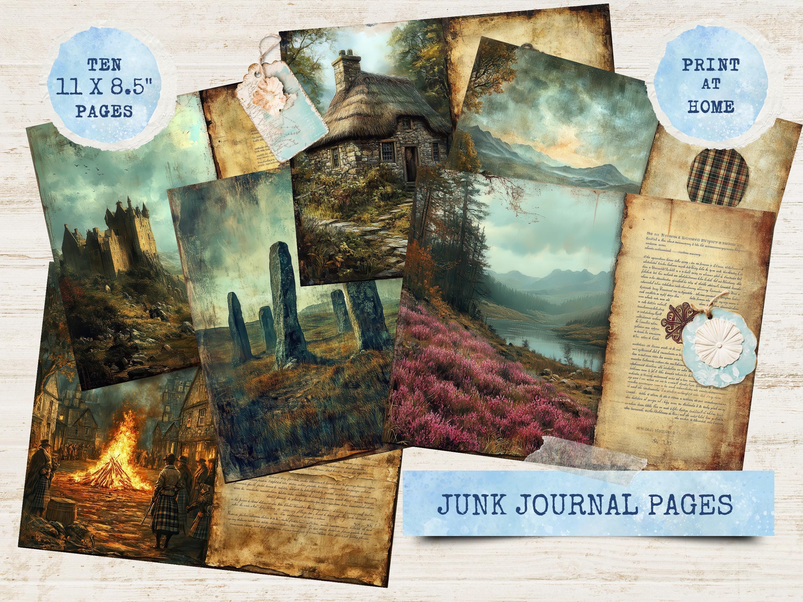 Scotland Junk Journal Kits, Highlands Scrapbook Pages, Scottish ...