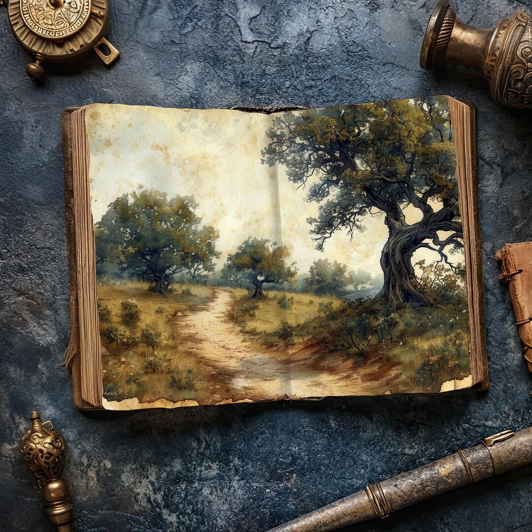 Medieval Countryside Junk Journal, Vintage Digital Papers, Forest ...