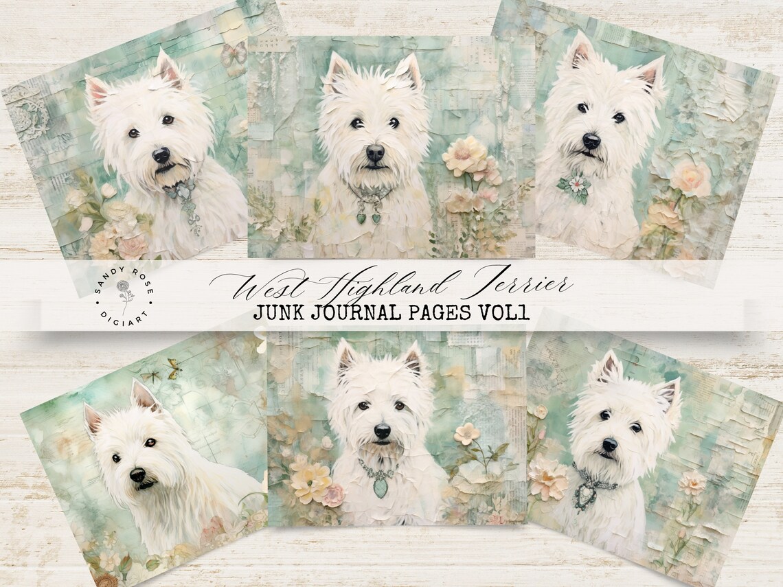 Dog Junk Journal Kit, Vintage Scrapbook Papers, Rustic Journal, Paper ...
