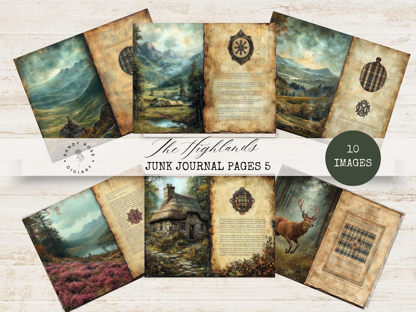 Scotland Junk Journal Kits, Highlands Scrapbook Pages, Scottish ...