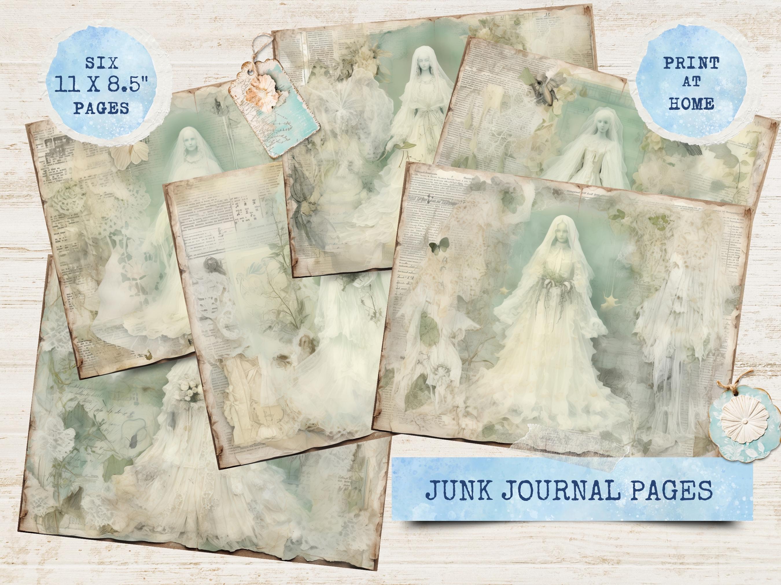 Ghost Junk Journal Printable Kit, Spooky Scrapbook Page, Printable ...