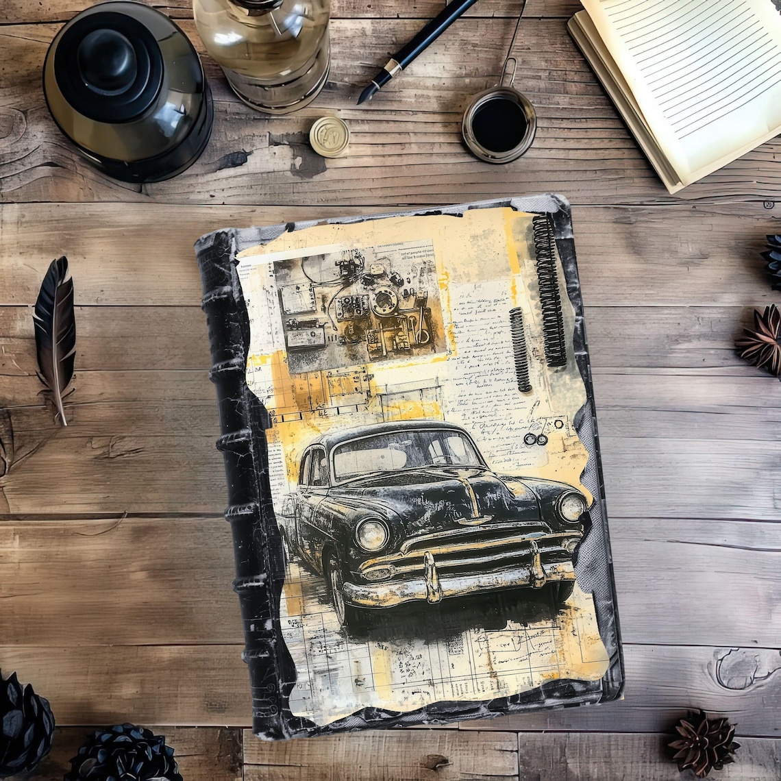 Masculine Digital Junk Journal Paper, Vintage Printable Scrapbook, Guys ...