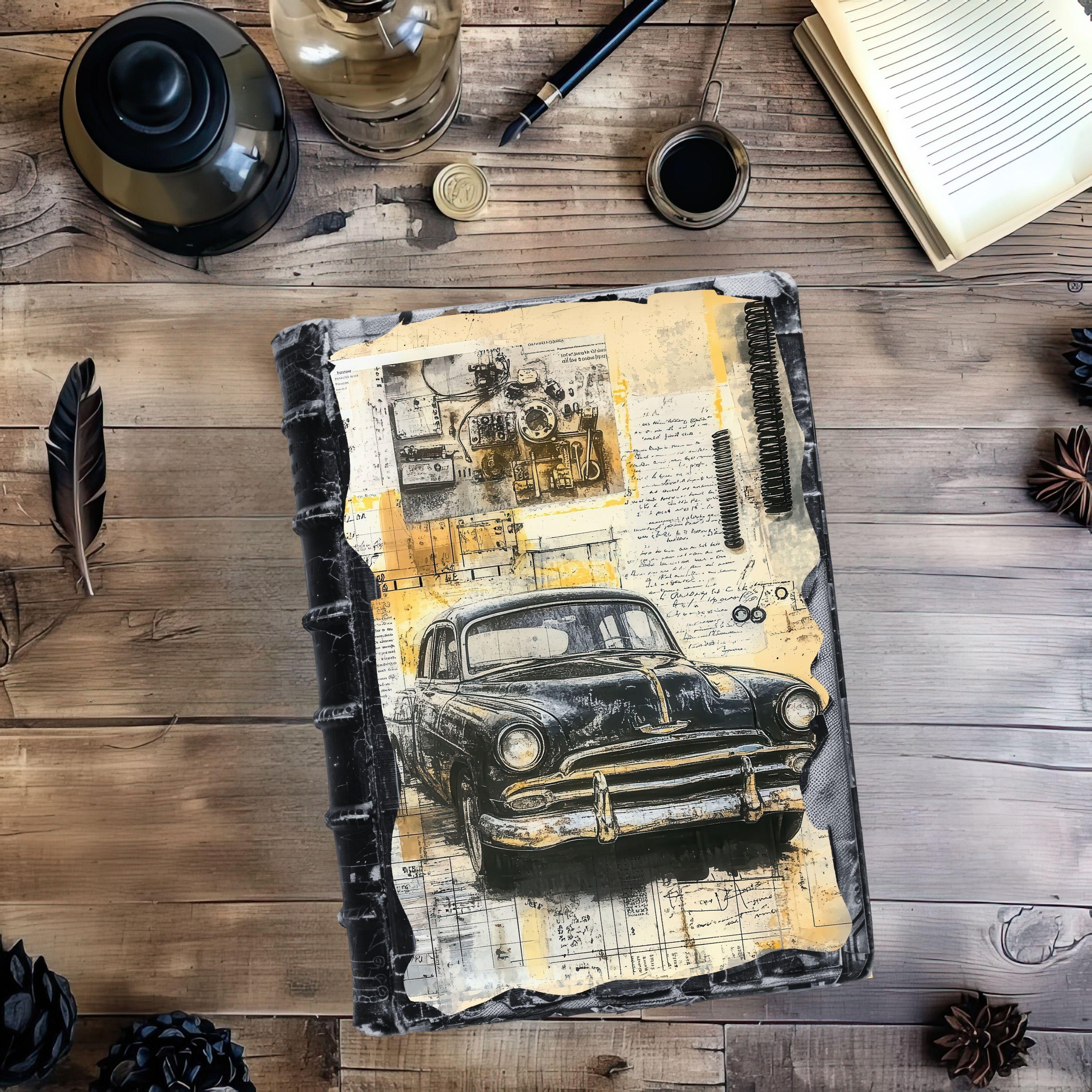 Masculine Digital Junk Journal Paper, Vintage Printable Scrapbook, Guys ...