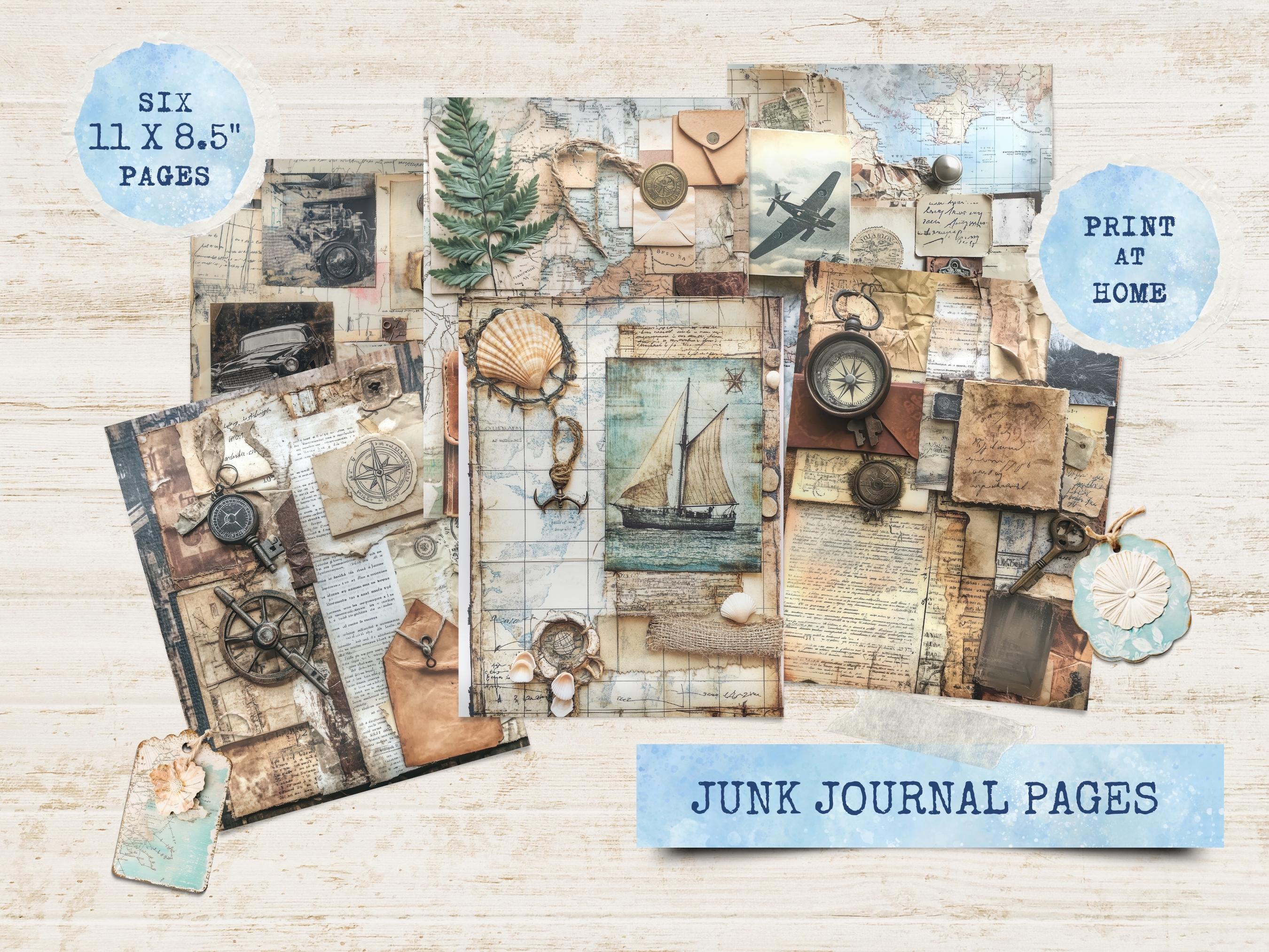 Masculine Digital Junk Journal Paper, Vintage Printable Scrapbook, Guys ...