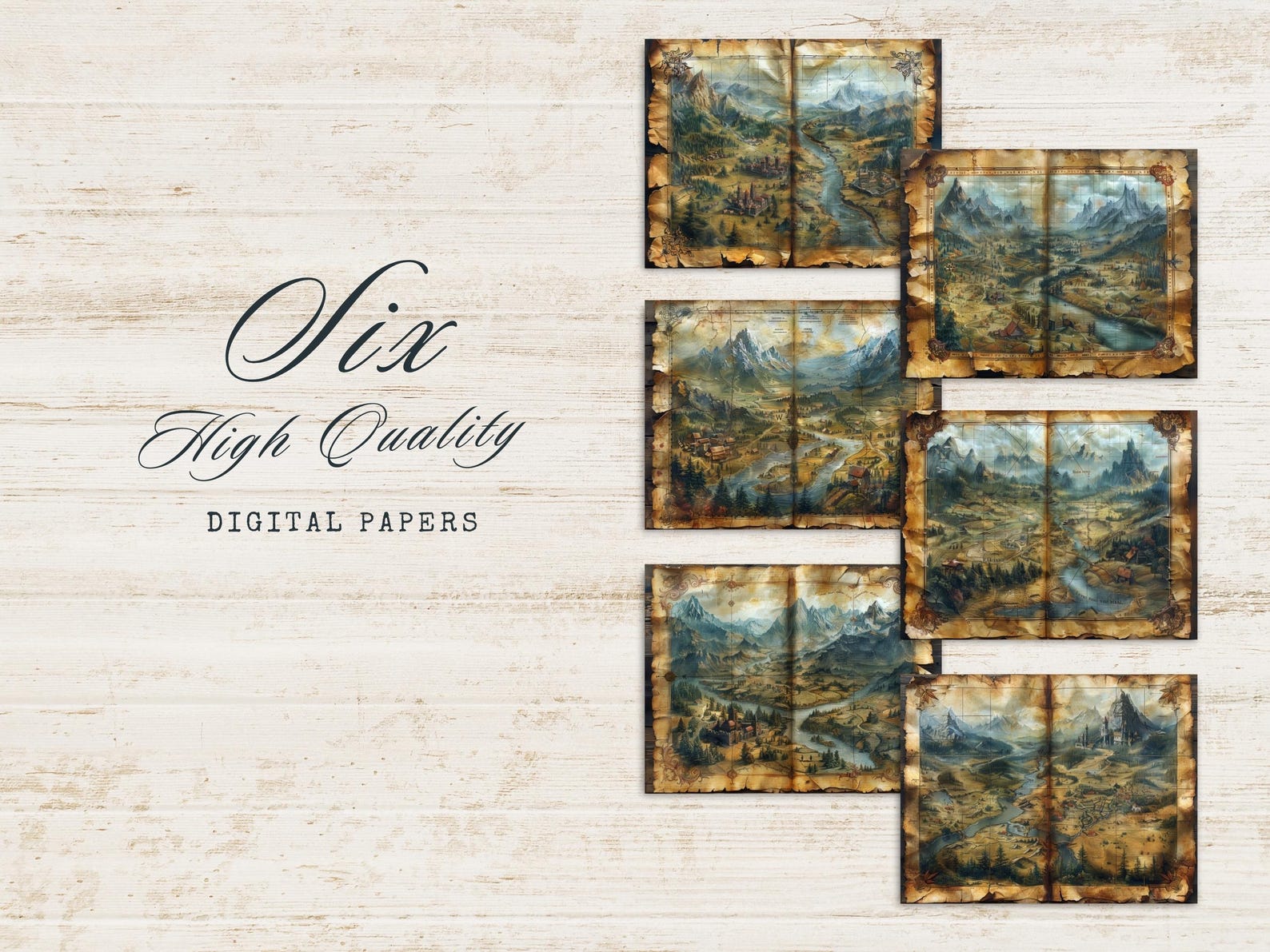 Junk Journal Map, Vintage Scrapbook Paper, Ancient Rustic Journal ...